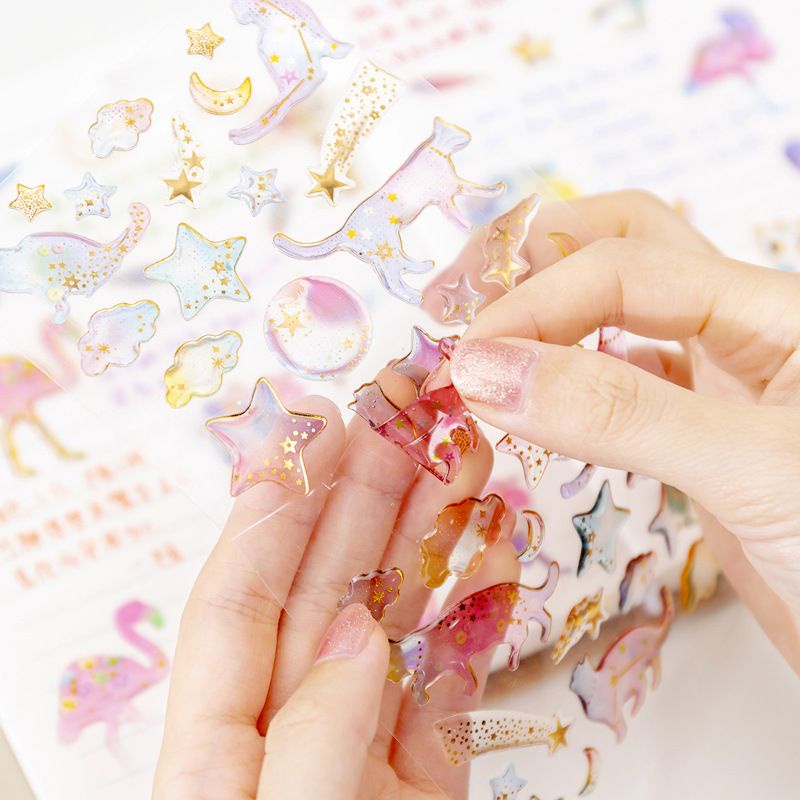 Jual STIKER/ STICKER TIMBUL 3D Korea (Flamingo/kucing Bulan) sticker ...