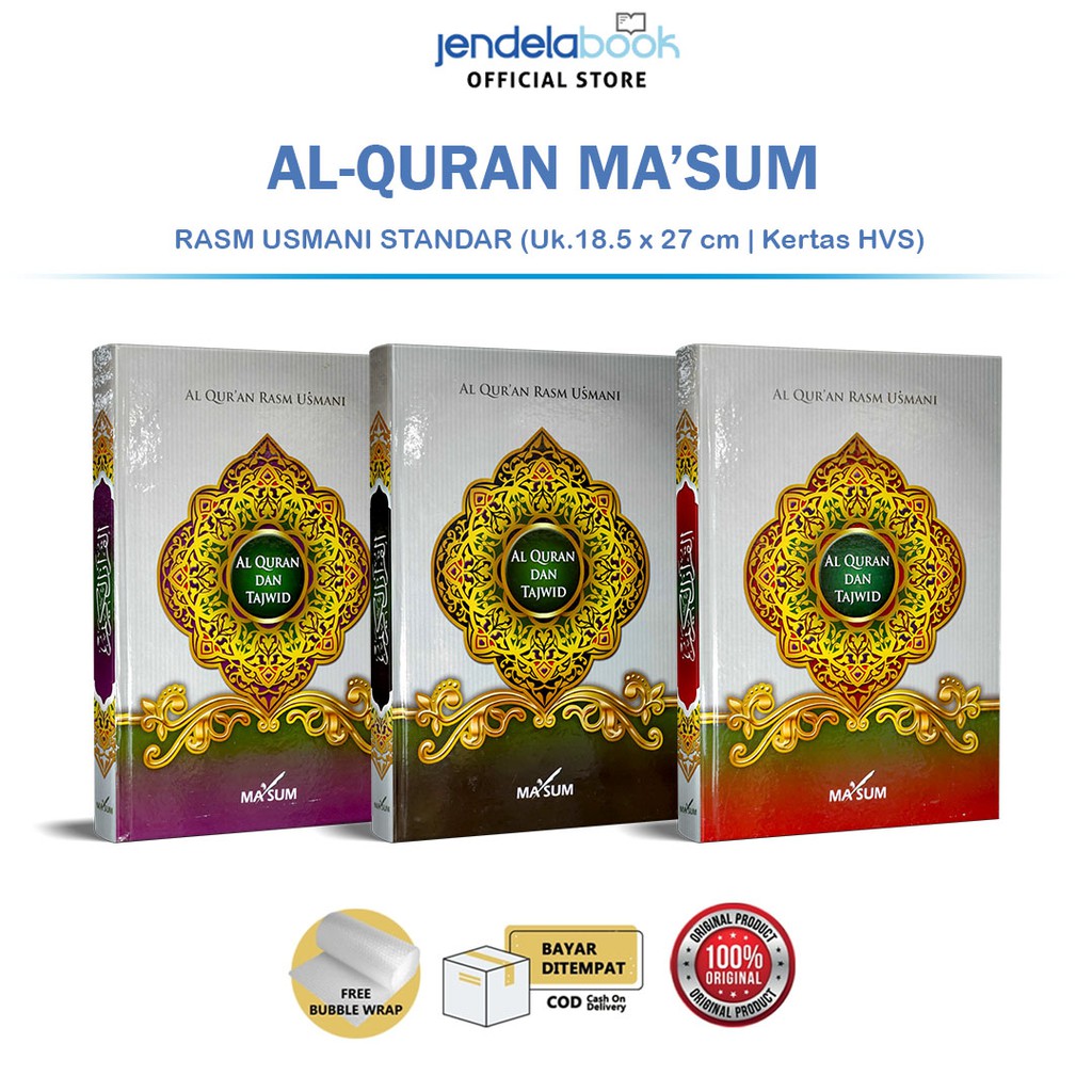 Standar Alquran Ma'Sum Rasm Usmani Al Quran & Tajwid Maksum Non ...