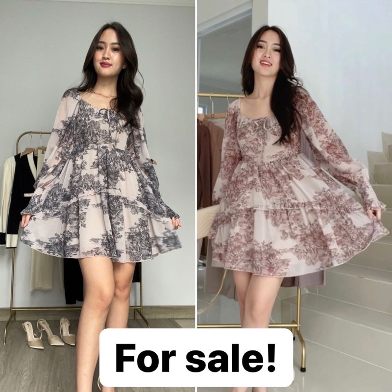 Jual Bronze behavior Danica dress in black brown hitam coklat gaun ...