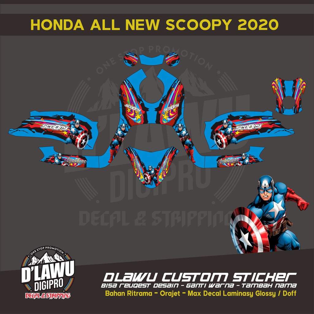 Jual Decal Sticker Honda All New Scoopy 2020 The Avengers Marvel ...