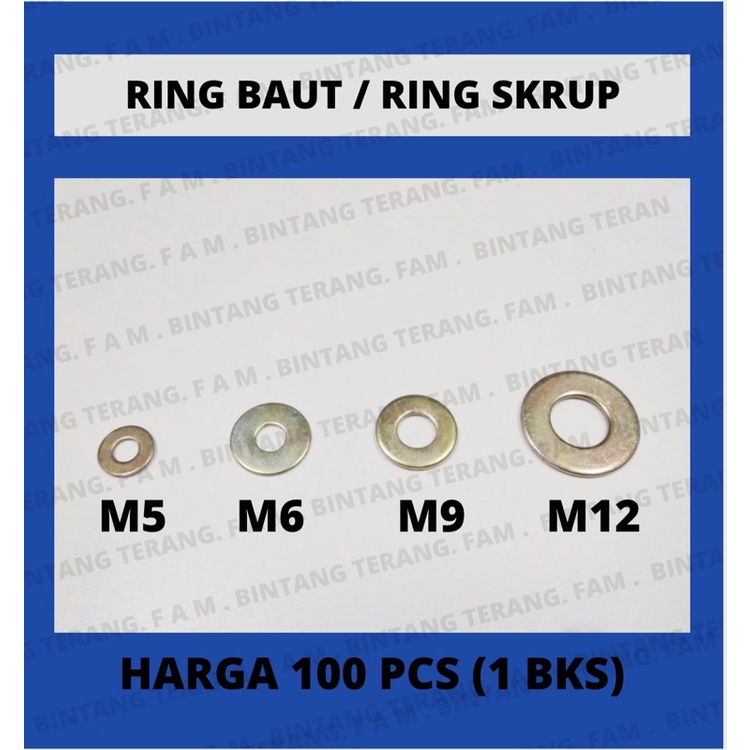 Jual Ring skrup / Ring baut M5 M6 M9 M12 | Shopee Indonesia