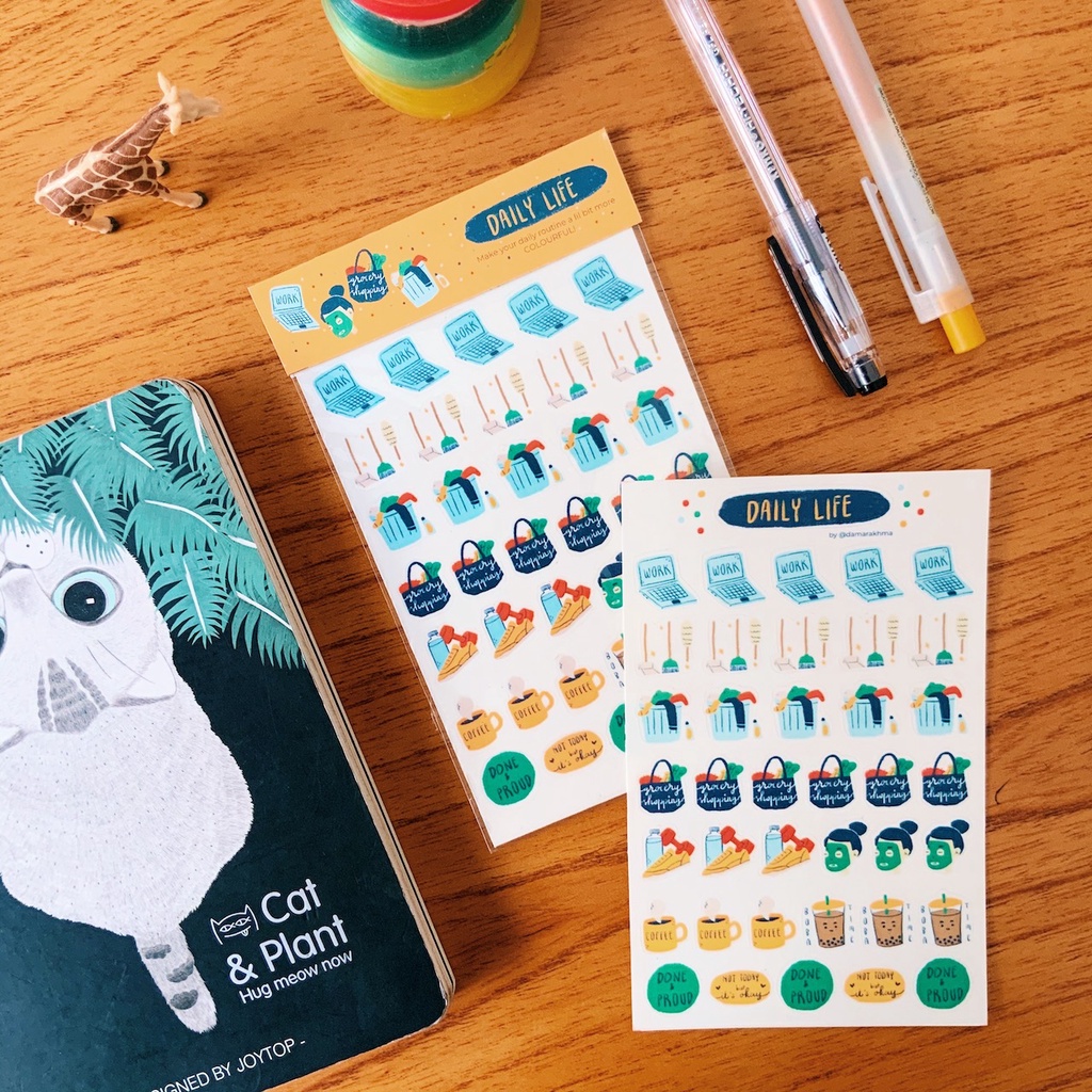 Jual Daily Life Transparent Journal Sticker - Stiker Planner Transparan ...