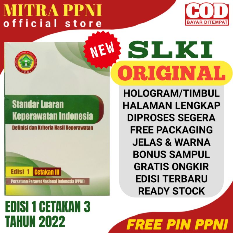 Jual ORIGINAL Buku SLKI ORI - Standar Luaran Keperawatan Indonesia Edisi 1 Cetakan 3 thn 2022 ...