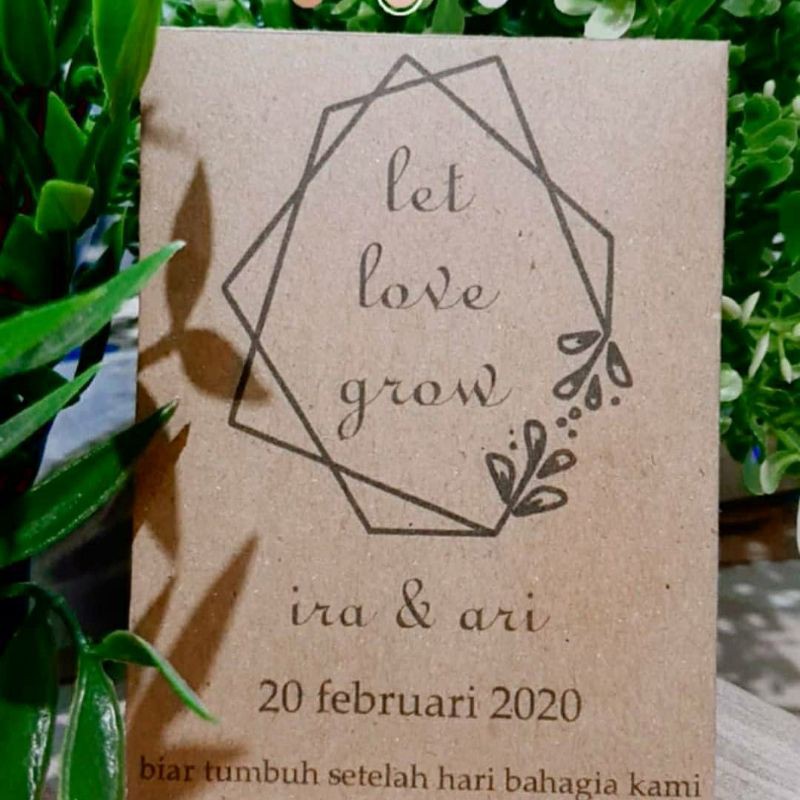 Jual Souvenir rustic bibit tanaman + polibag free custom thanks card ...