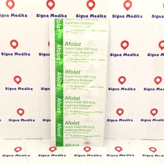 Jual Afolat Isi 10 Tablet - Asam Folat 400 mcg ( Suplemen Vitamin ...