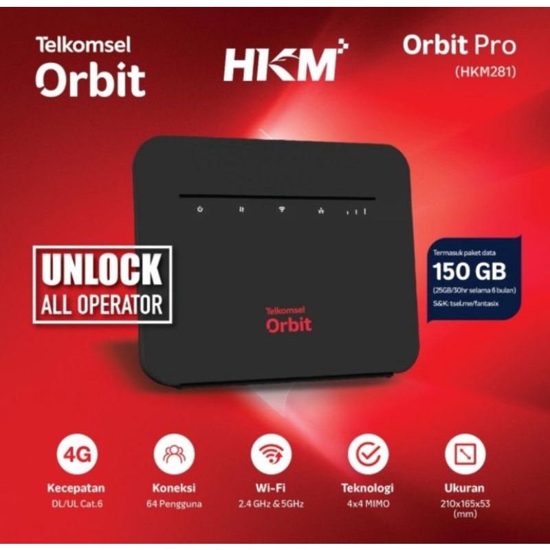 Jual Telkomsel Orbit Pro HKM281 Modem WiFi 4G High Speed Murah Bonus ...