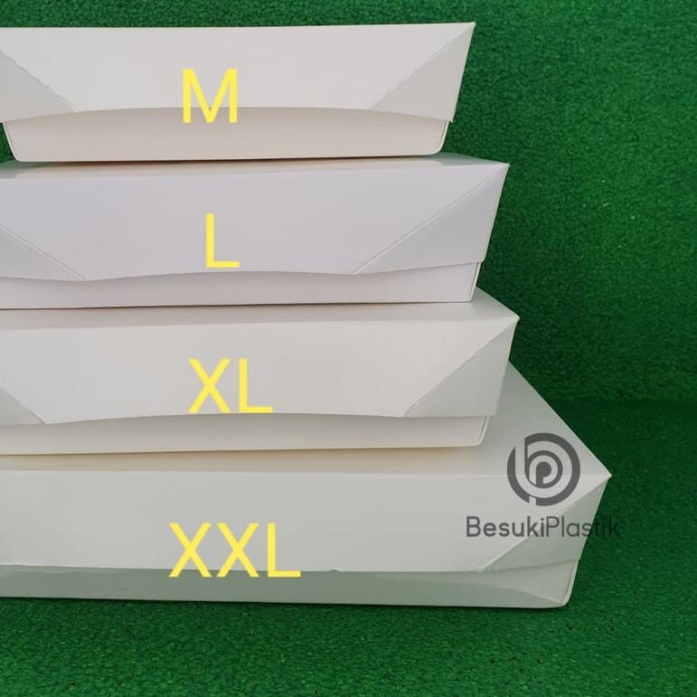 Jual Paper LunchBox XL Polos Food Grade Laminated, Box Nasi Kertas, Dus ...