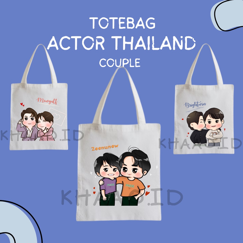 Jual Totebag tote bag chibi mewgulf zeenunew brightwin singkit taynew offgun ohmnon BKPP kaoup ...