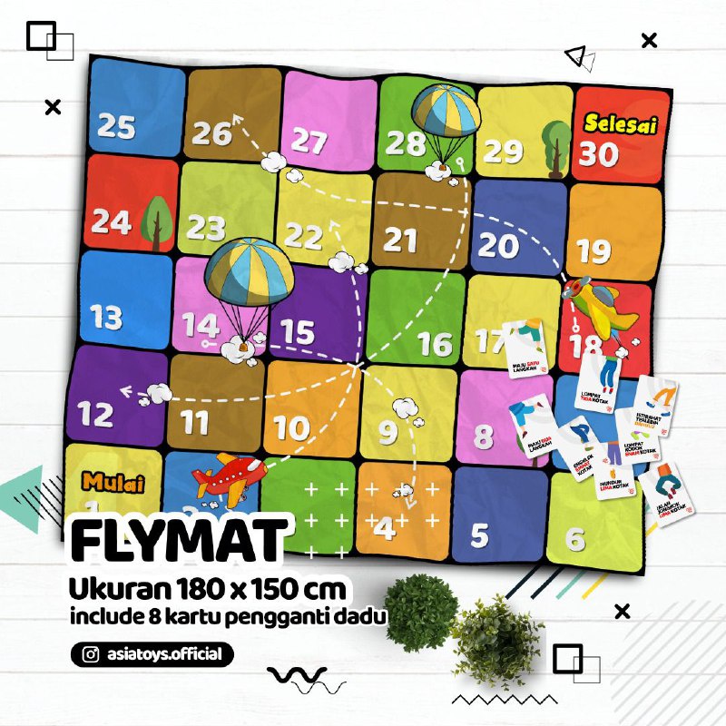 Jual Playmat Alas Bermain Ular Tangga Tanpa Dadu Flymat Asiatoys ...