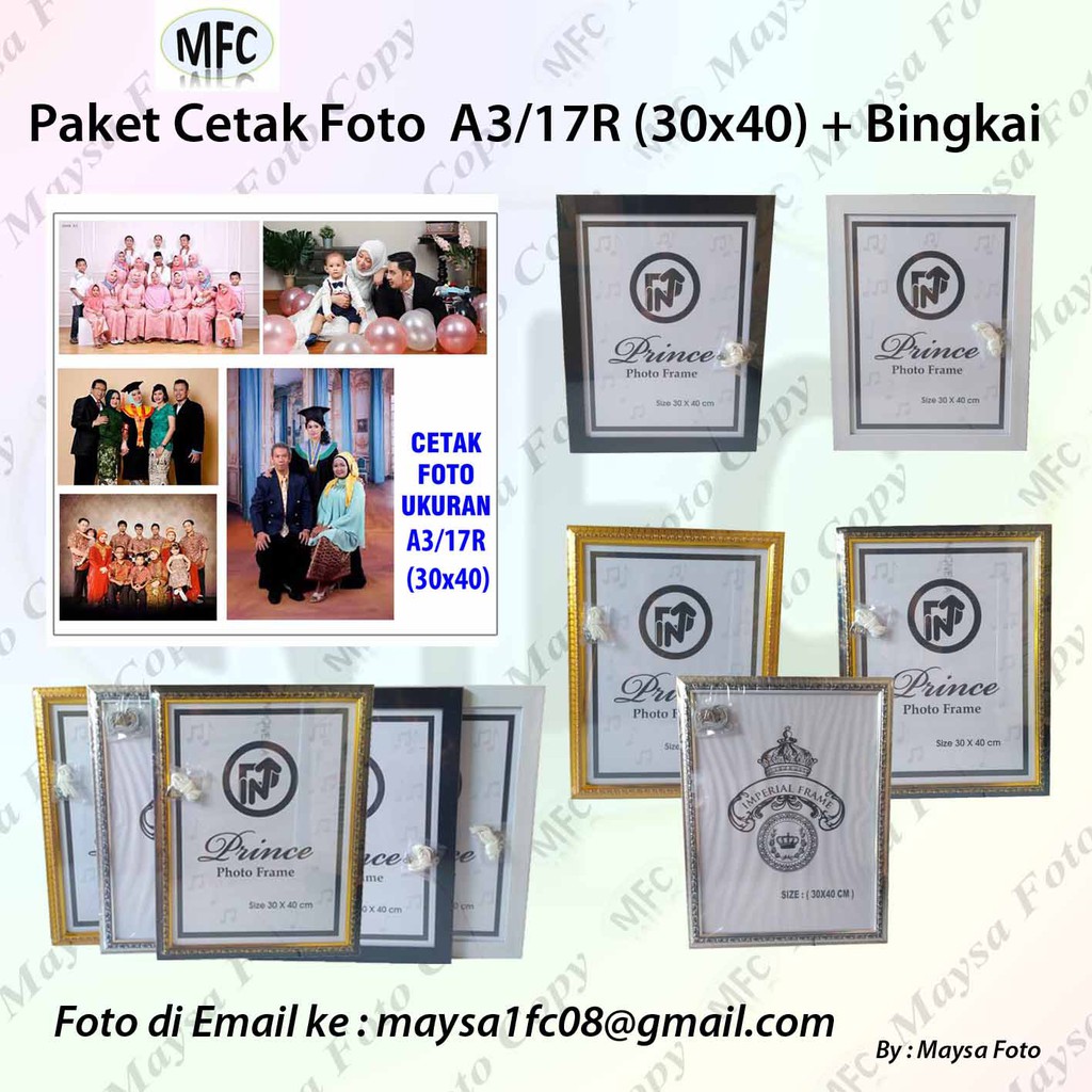 Jual Paket cetak foto 17R/A3 (30x40) + Bingkai | Shopee Indonesia