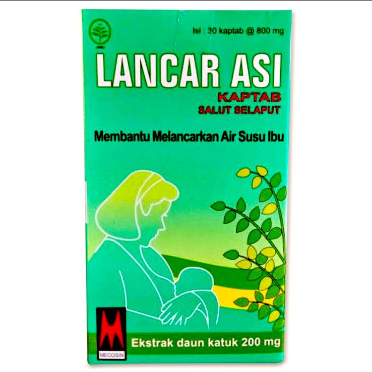 Jual LANCAR ASI kaplet 30 kaptab @ 800 mg - extract daun katuk @ 200 mg | Shopee Indonesia
