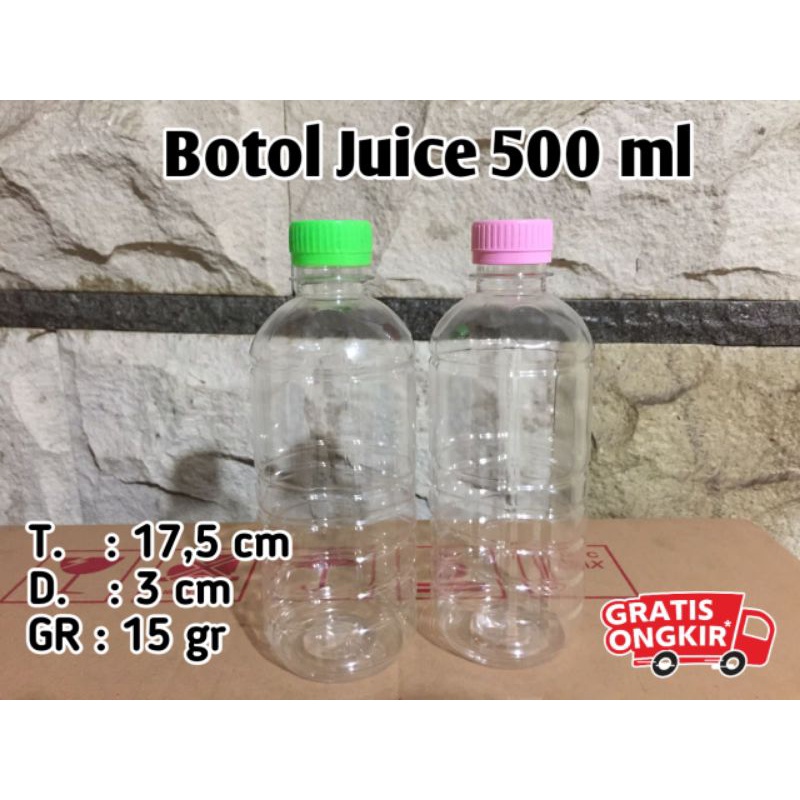 Jual Botol juice 500 ml // botol jamu // botol kimia // botol plastik ...