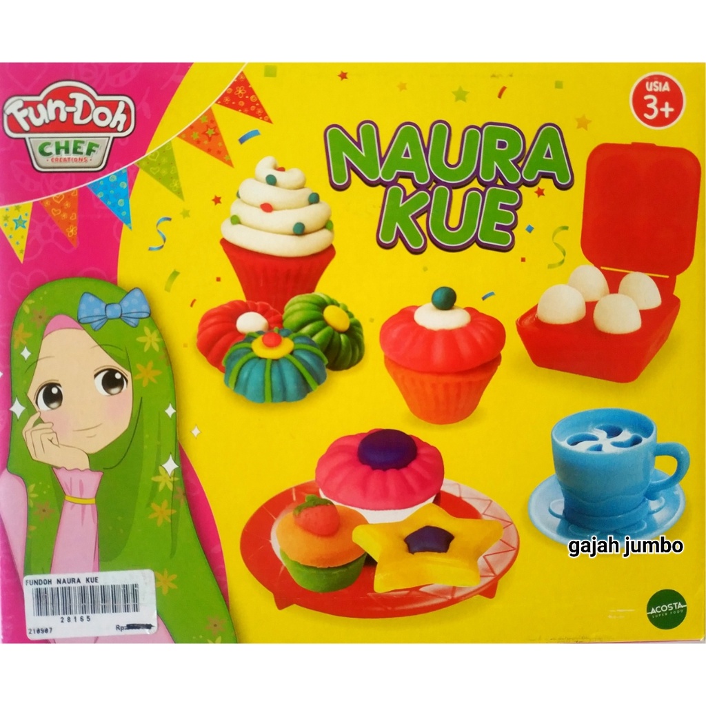 Jual Mainan Fundoh NAURA KUE Cetakan Cupcake Donat Plastisin Malam ...