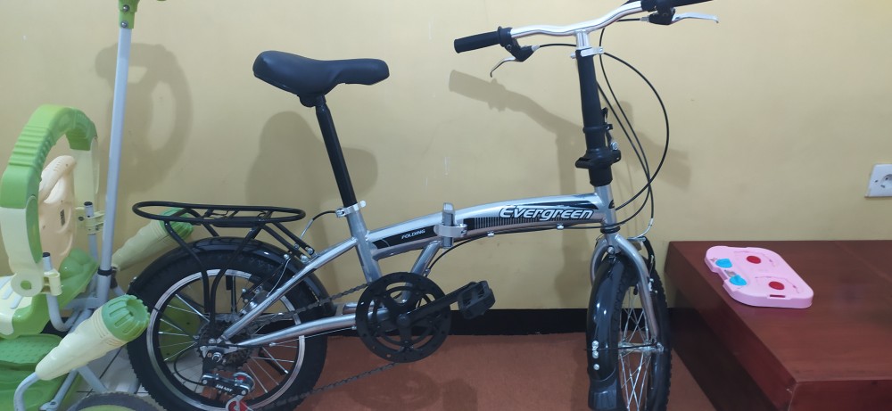 Sepeda Lipat Folding Bike Ukuran 16 inch Evergreen | Shopee Indonesia