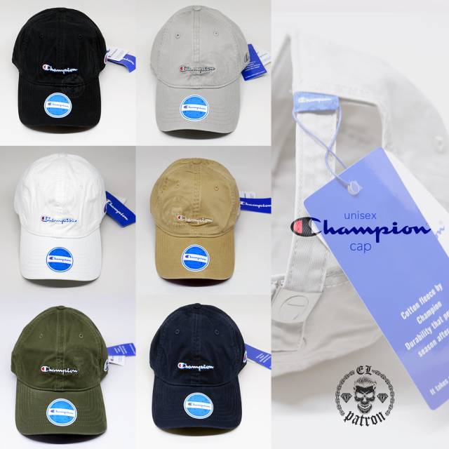 Jual topi baseball CHAMPION SCRIPT import premium UNISEX 7 WARNA ( FREE ...