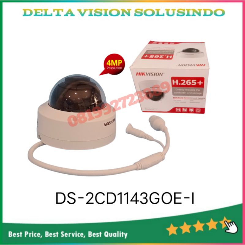 Jual IP CAMERA HIKVISION 4MP DS-2CD1143G0E-I / SUPPORT H.265 PoE + WDR Indonesia|Shopee Indonesia
