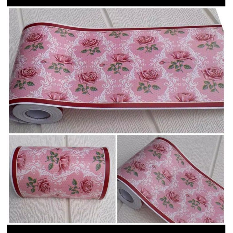 Jual wall Border list bunga mawar batik putih | Shopee Indonesia