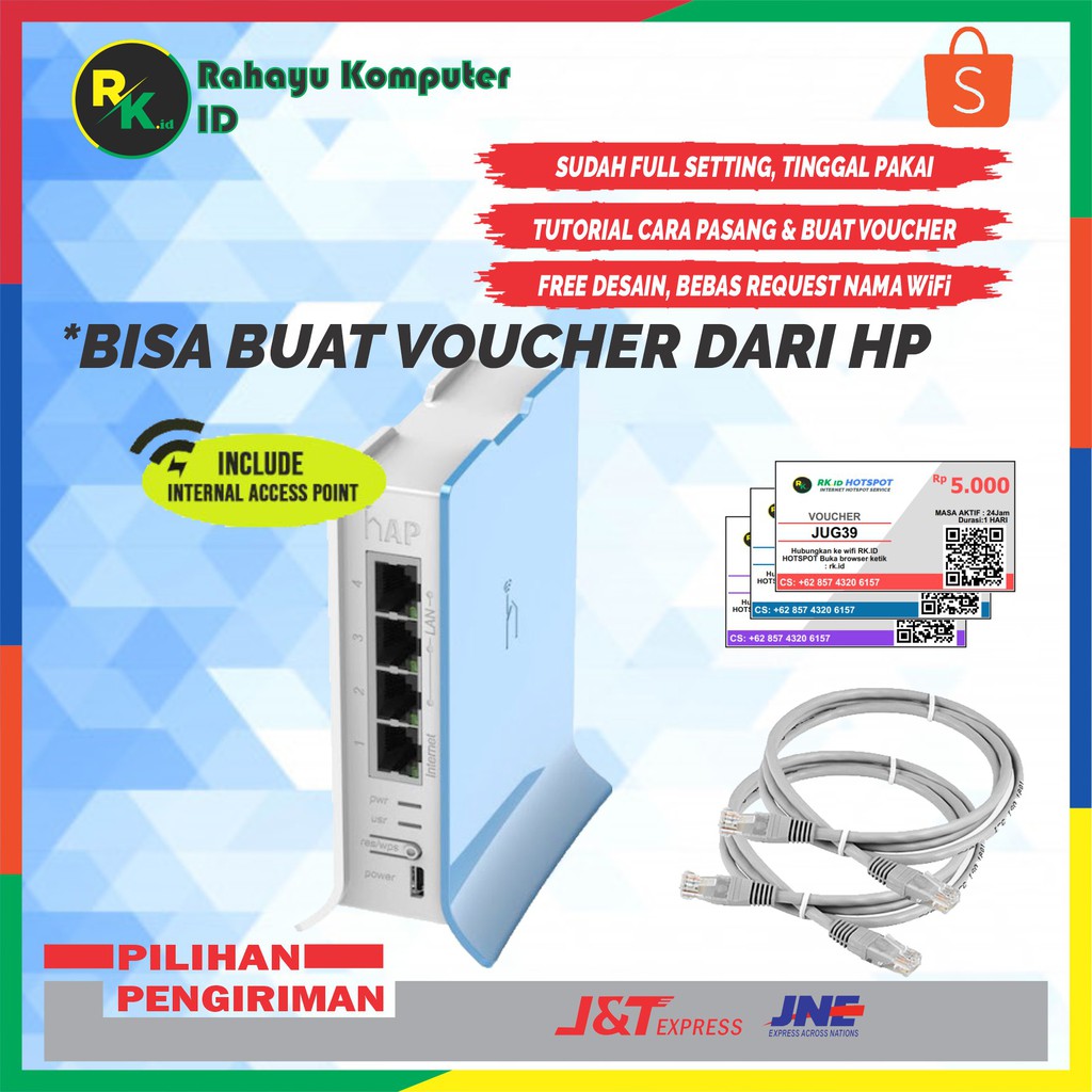 Rb941 / Rt RW NET / paket usaha vocer wifi / mikrotik siap pakai / paket hotspot / vocer wifi ...
