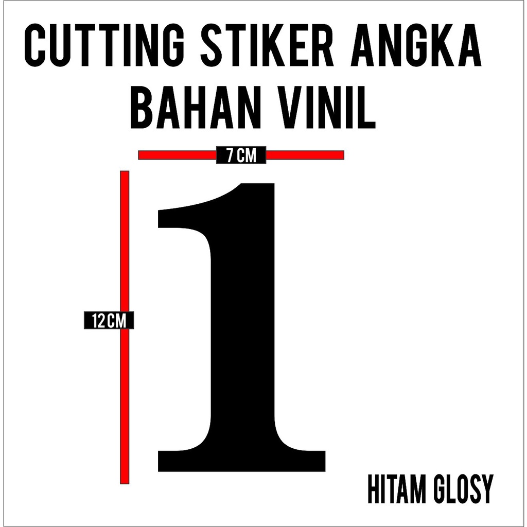 Jual stiker cutting angka 12cm vinil - hitam | Shopee Indonesia