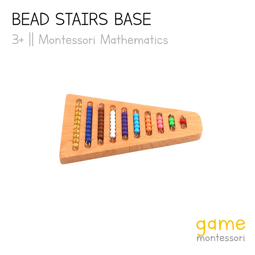 Jual Game Montessori Bead Stair Beech Wood Base. | Shopee Indonesia