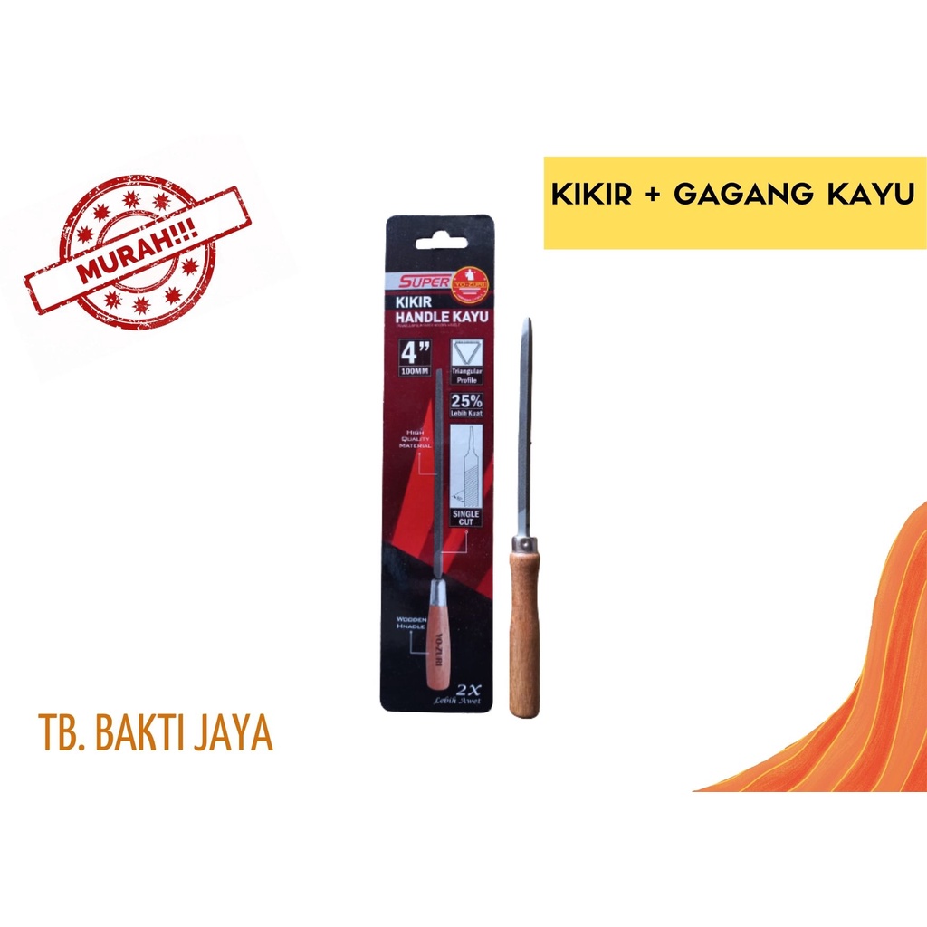 Jual Kikir Segitiga Gagang Kayu 4Inch | Alat asah gergaji YOZURI ...