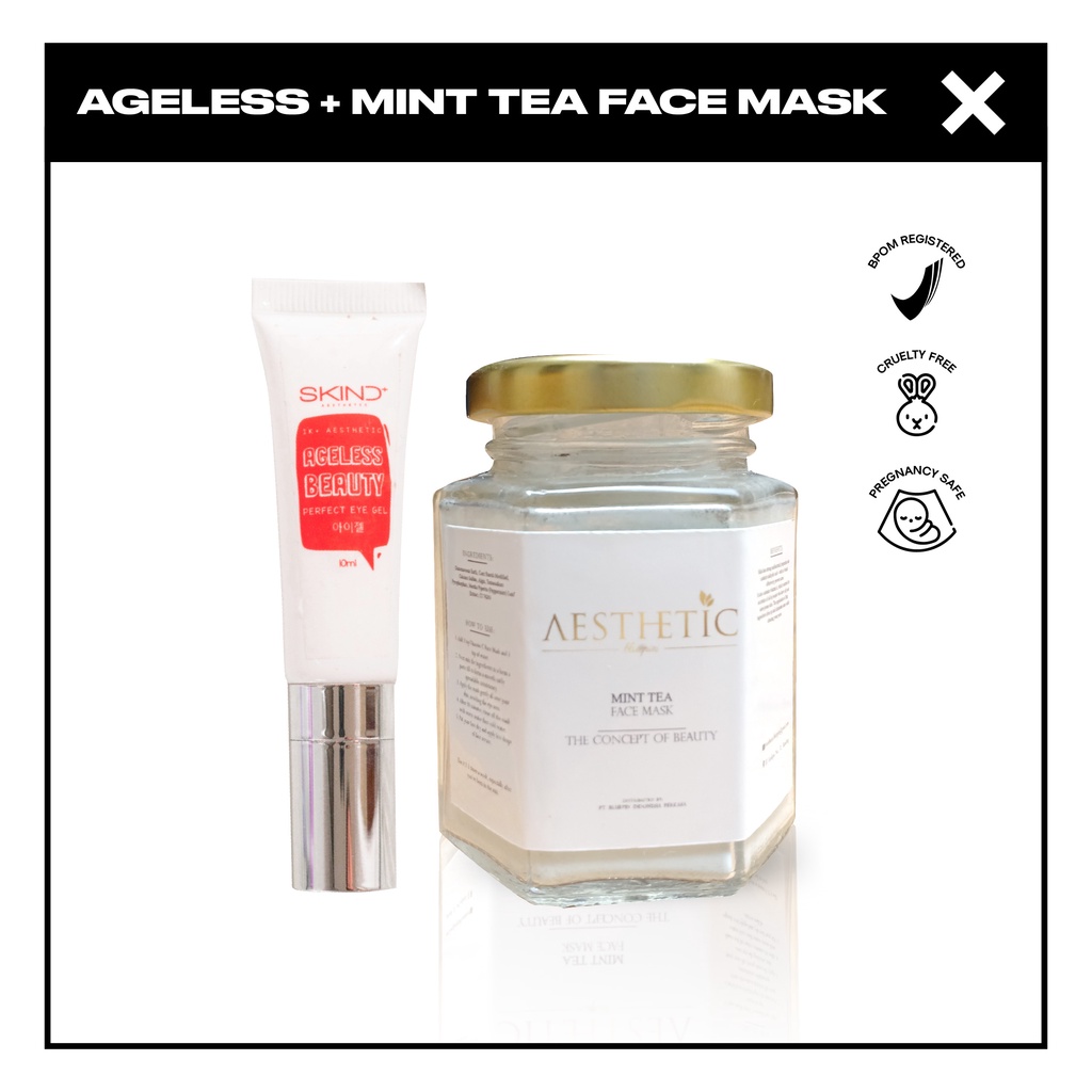 Jual Bundle Mint Tea Peel Off Face Mask + Ageless Beauty Perfect Eye ...