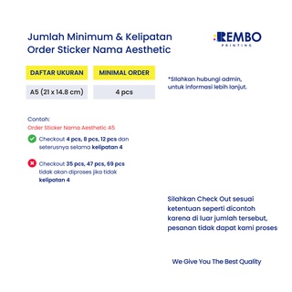 Jual STICKER NAMA ESTETIK / STIKER LABEL NAMA A5 / STIKER UNIK / STIKER ...