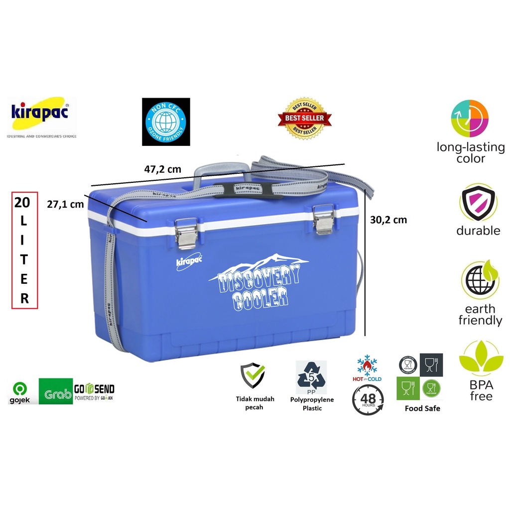 Jual Kirapac cooler box discovery 3535 20liter/Kotak pendingin | Shopee ...
