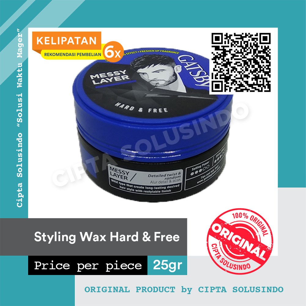 Jual Minyak rambut pomade gatsby styling wax Hard & Free Kecil 25g ...
