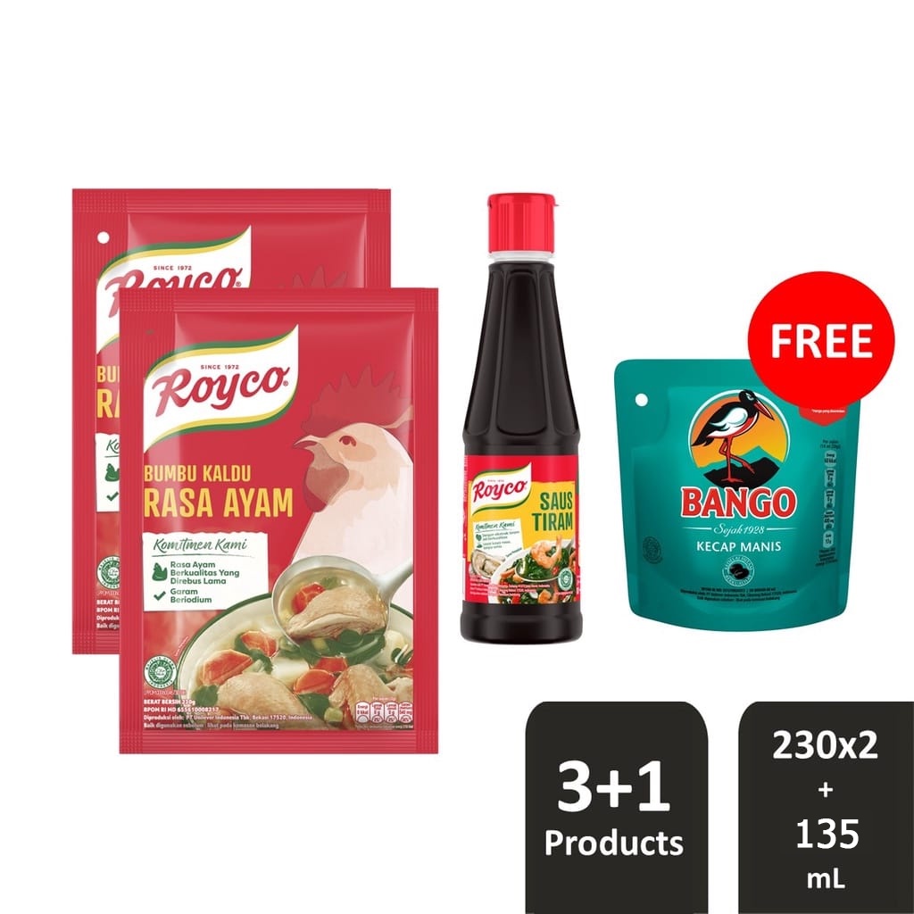 Jual Paket Bumbu Dapur Royco Kaldu Ayam & Saus Tiram GRATIS Kecap Bango ...