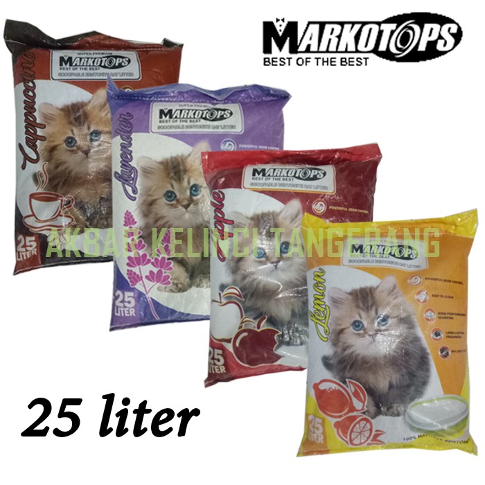 Jual Pasir MARKOTOP 25 Liter - Pasir Kucing Gumpal wangi Markotops 25L ...