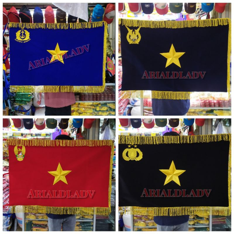 Jual bendera pataka rapati jendral bintang satu TNI AD AL AU & POLRI ...