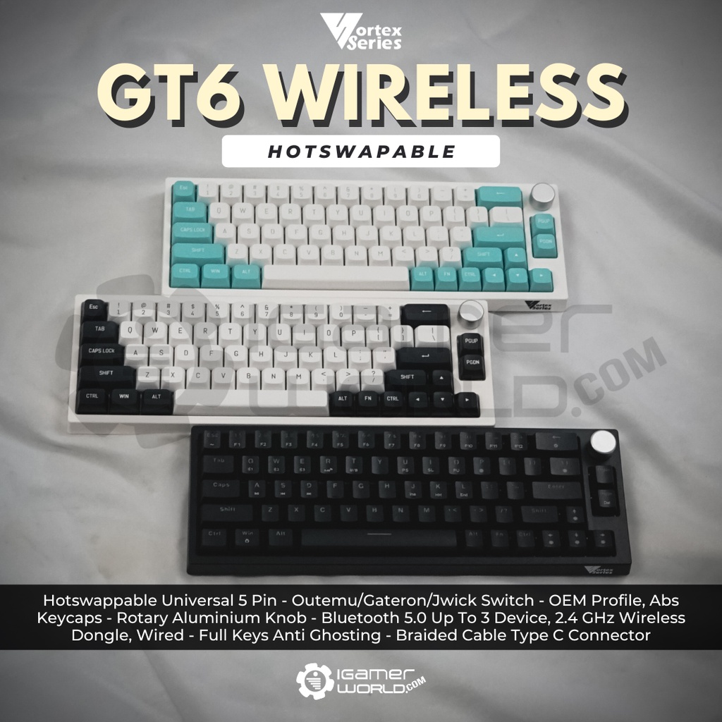 Jual VortexSeries GT-6 / GT6 Wireless Hotswap Mechanical Gaming ...