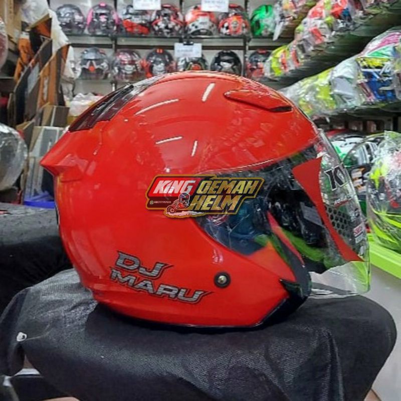 Jual HELM KYT DJ MARU RED FIRE HELM KYT DJMARU SOLID FIRE RED KYT DJ MARU MERAH FERRARI HELM KYT ...
