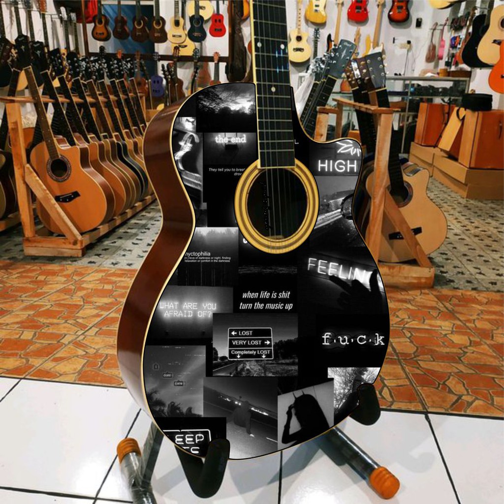 Jual Sticker Aesthetic Sticker GITAR Stiker Lucu // AESTHETIC CASE ...