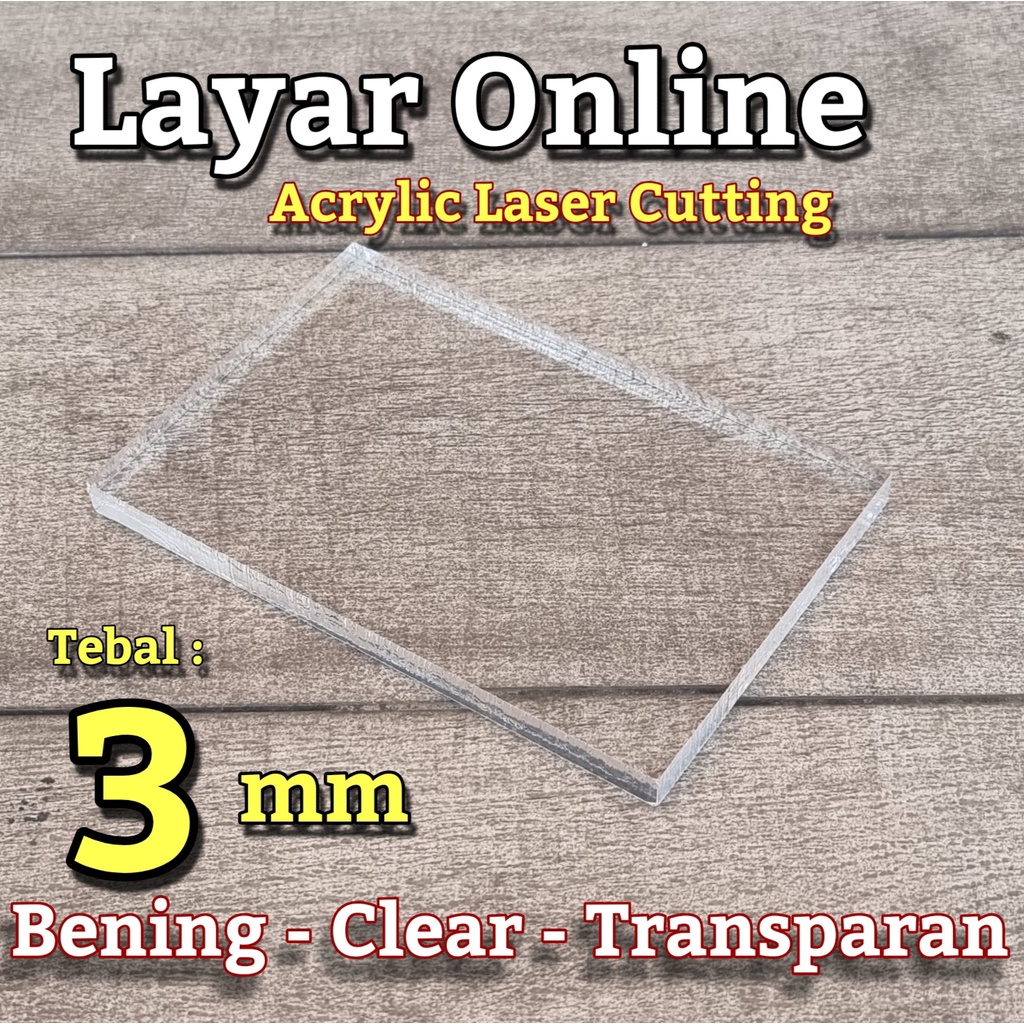 Jual Acrylic 3mm Bening Custom Bebas Potongan Akrilik 3 mm Kustom Laser ...