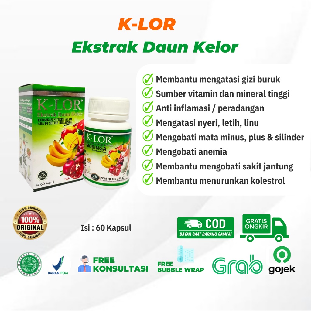 Jual K-Lor Kelor Klor Darusyifa Obat Herbal Alami Atasi Gizi Buruk Sakit Jantung Inflamasi ...