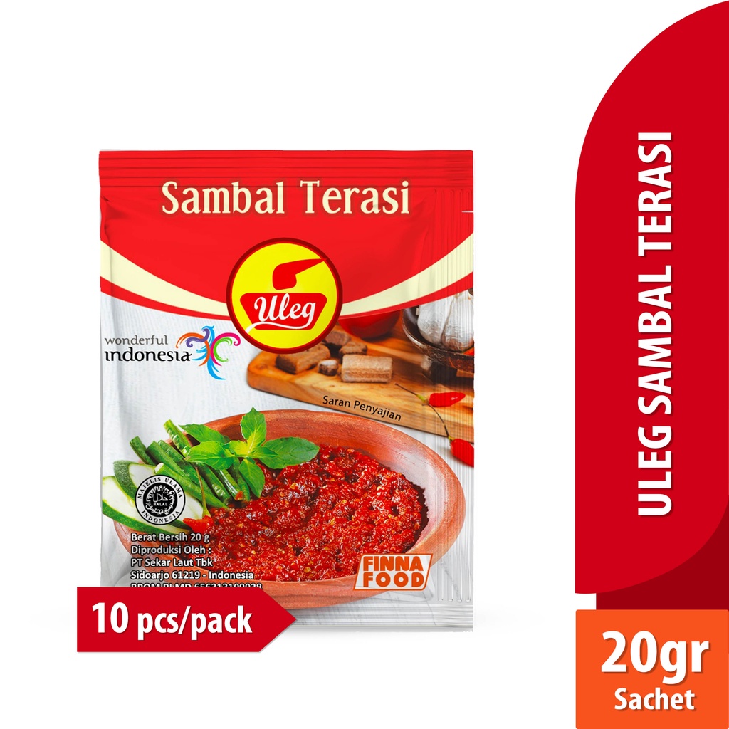 Jual SAMBAL TERASI ULEG RENCENG 20 GRAM ISI 10 PCS SAMBEL TARASI SACHET ...