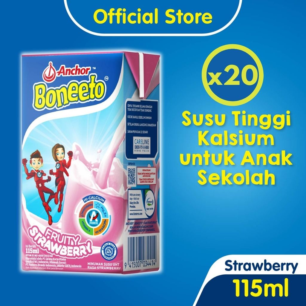 Jual Boneeto Susu UHT Stawberi 20 x 115 mL | Shopee Indonesia