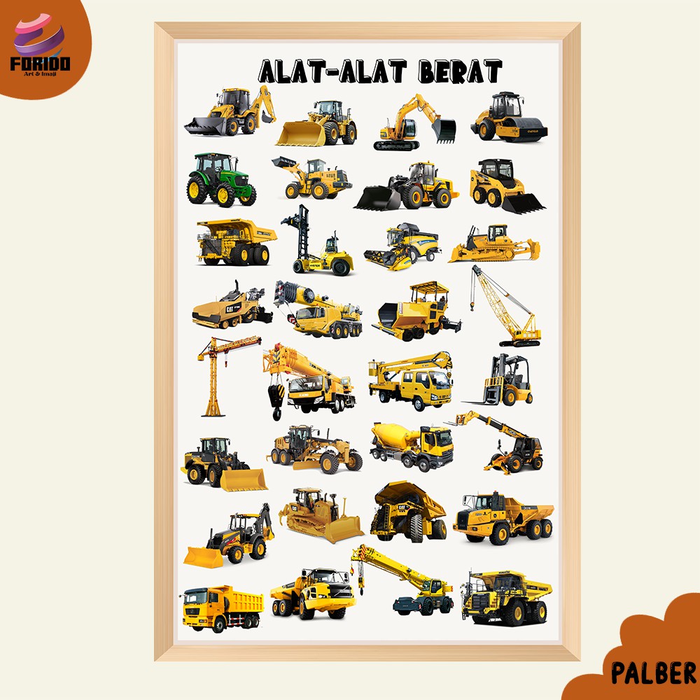 Jual Poster Mainan Anak Edukasi Mengenal Alat-Alat Berat Indonesia ...