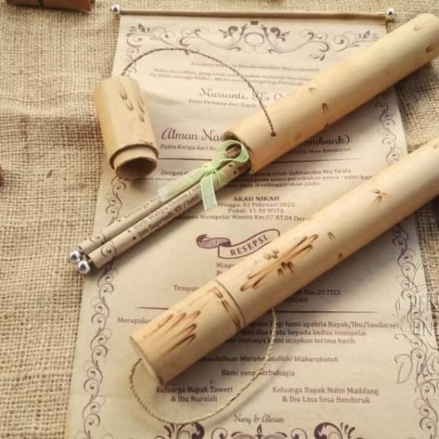 Jual Undangan gulung bambu tanpa mote Indonesia|Shopee Indonesia