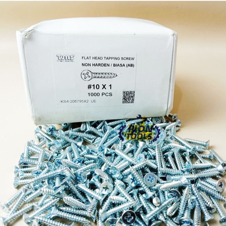 Jual 20 pc TAPPING JF 10x1 Sekrup Tapping FH Sekrup Kepala Rata | Shopee Indonesia