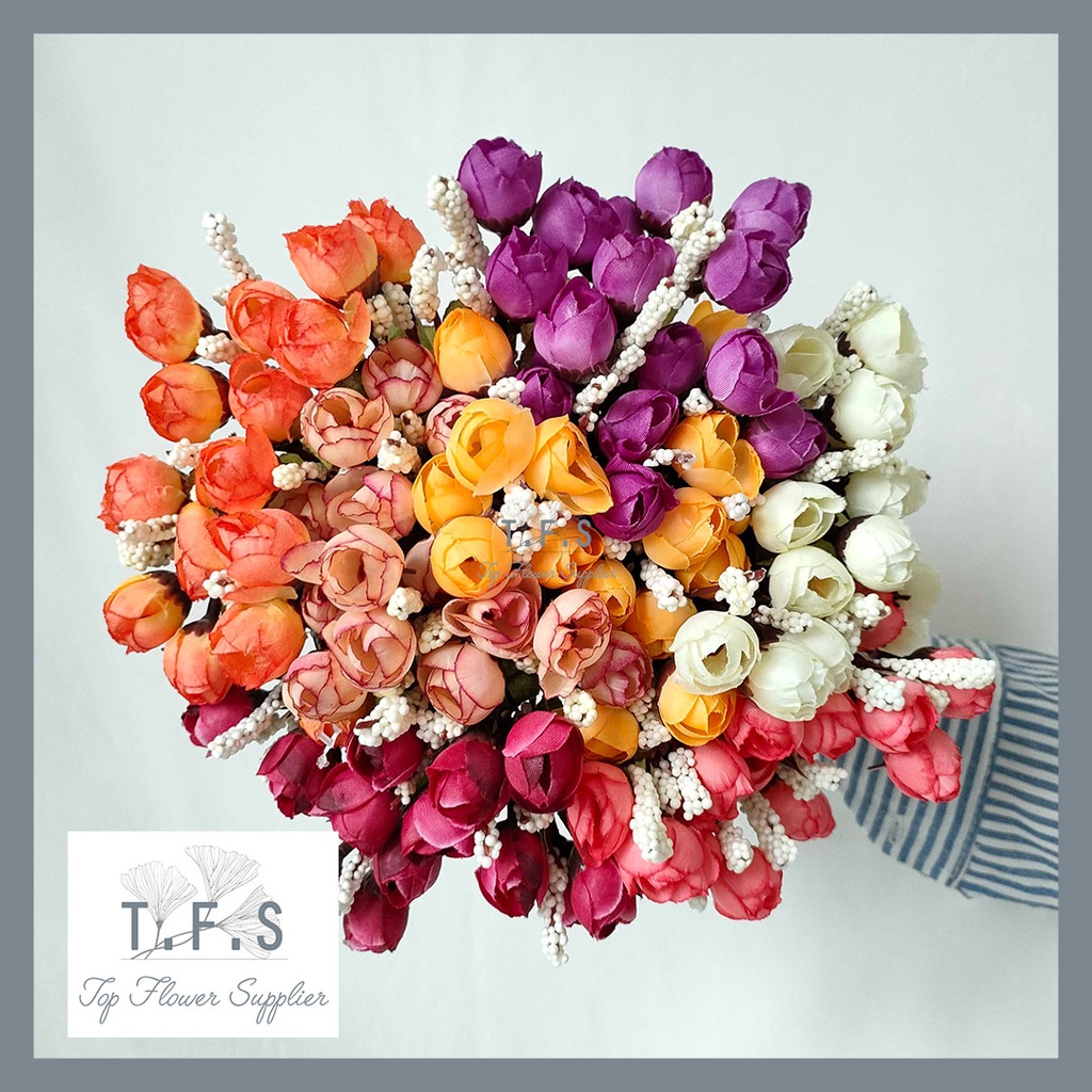 Jual Artificial Tea Flower Bundle 5 stem Bunga Palsu Plastik Imitasi 1 ...