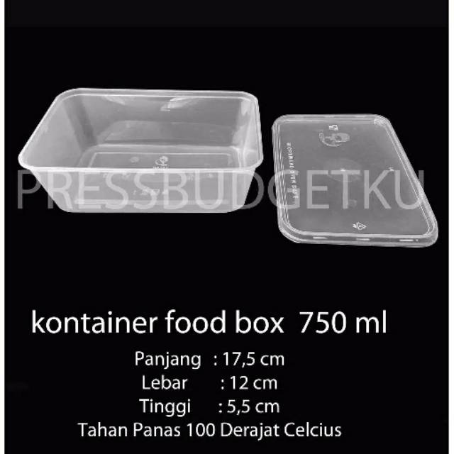 Jual Satuan Kotak Makan Plastik 750ml food grade tahan panas microwave Indonesia|Shopee Indonesia