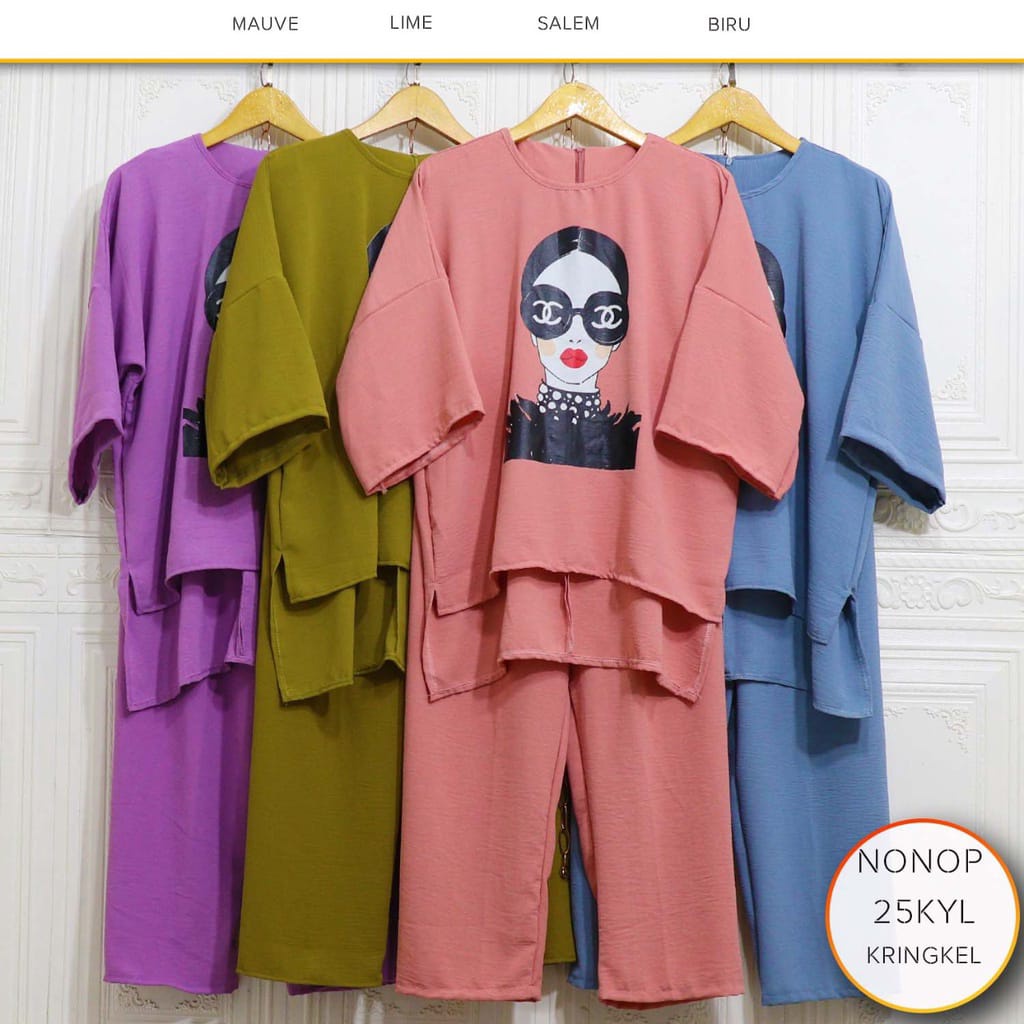 Jual Set Rayon Crinkle / Setelan Crinkle Murah Terbaru / Baju one Set ...