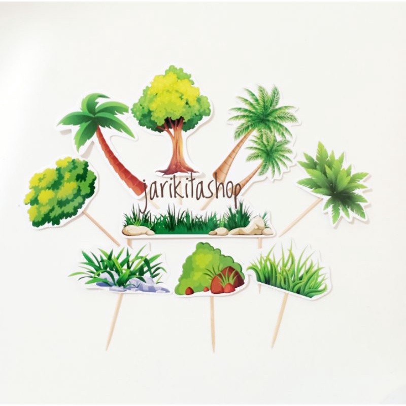Jual CAKE TOPPER PAPER POHON RUMPUT SEMAK TREE GRASS HIJAU HIASAN ...