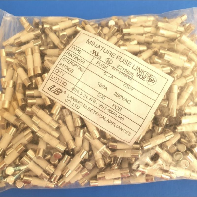 Jual Fuse / Sekring 6,3A 250V (20mm x 5mm) | Shopee Indonesia