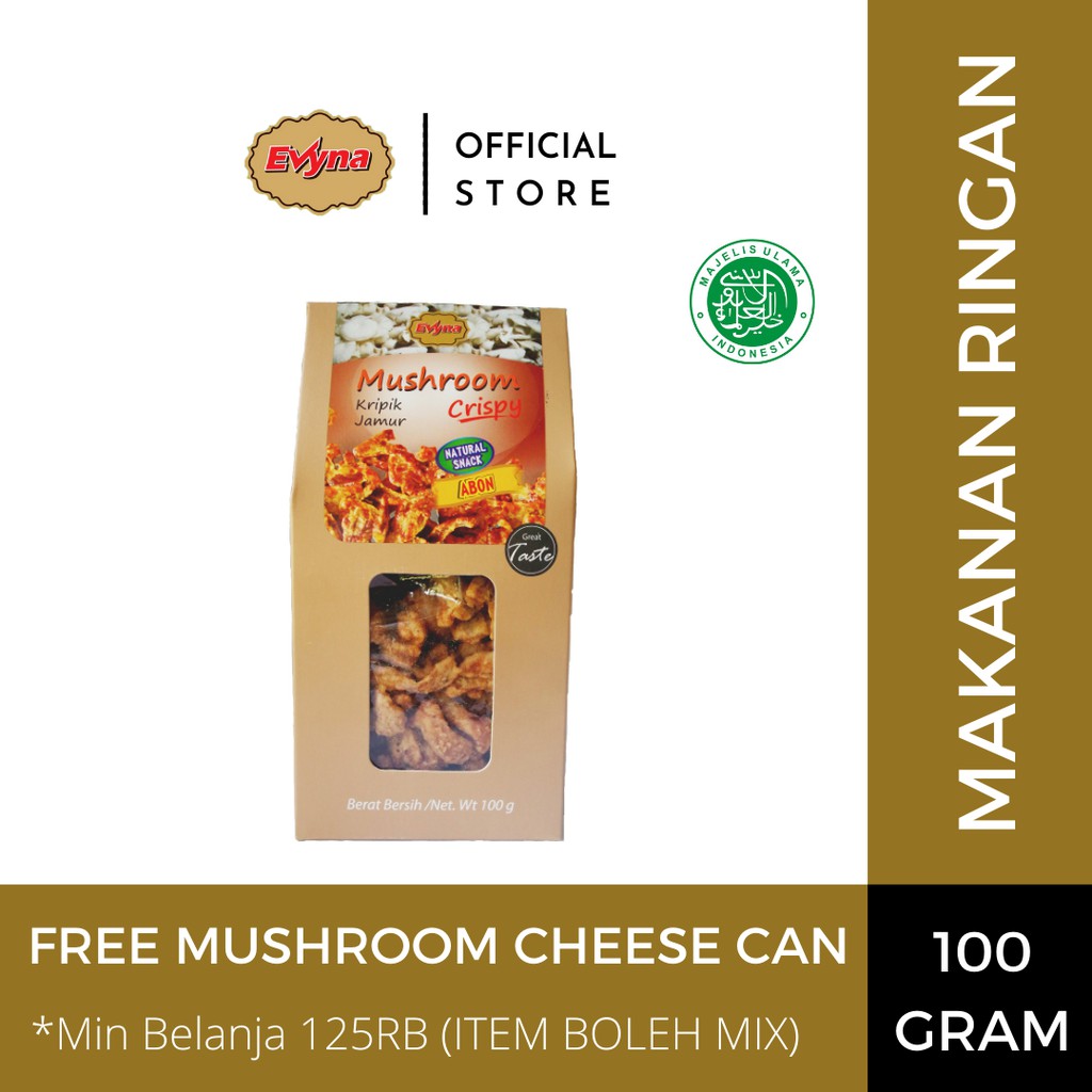 Jual Evyna Mushroom Chips / Keripik Jamur Krispi Rasa Abon POUCH 100g ...