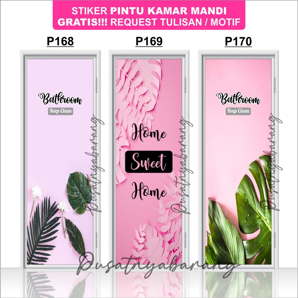 Jual STIKER BATHROOM PINK SERIES - STICKER PINTU TOILET PINK SERIES ...