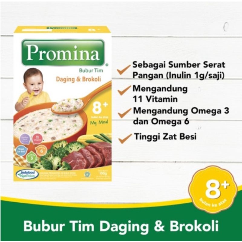 Jual promina Bubur Tim 8+ Daging & Brokoli 100g | Shopee Indonesia
